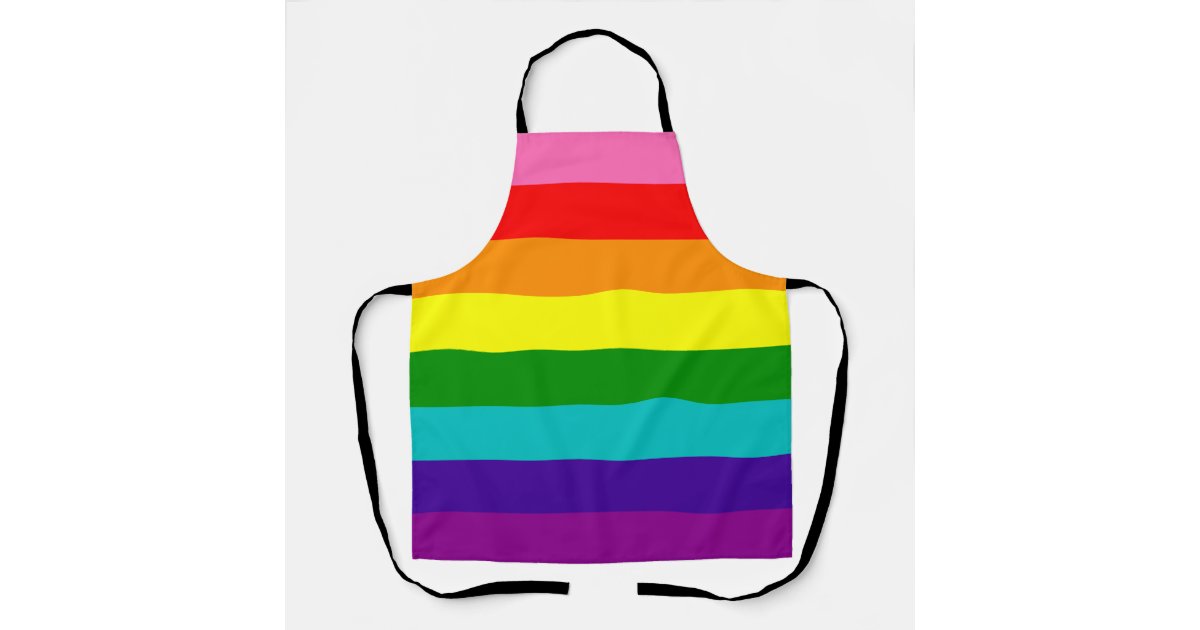 Rainbow LGBT gay flag All-Over Print Apron | Zazzle