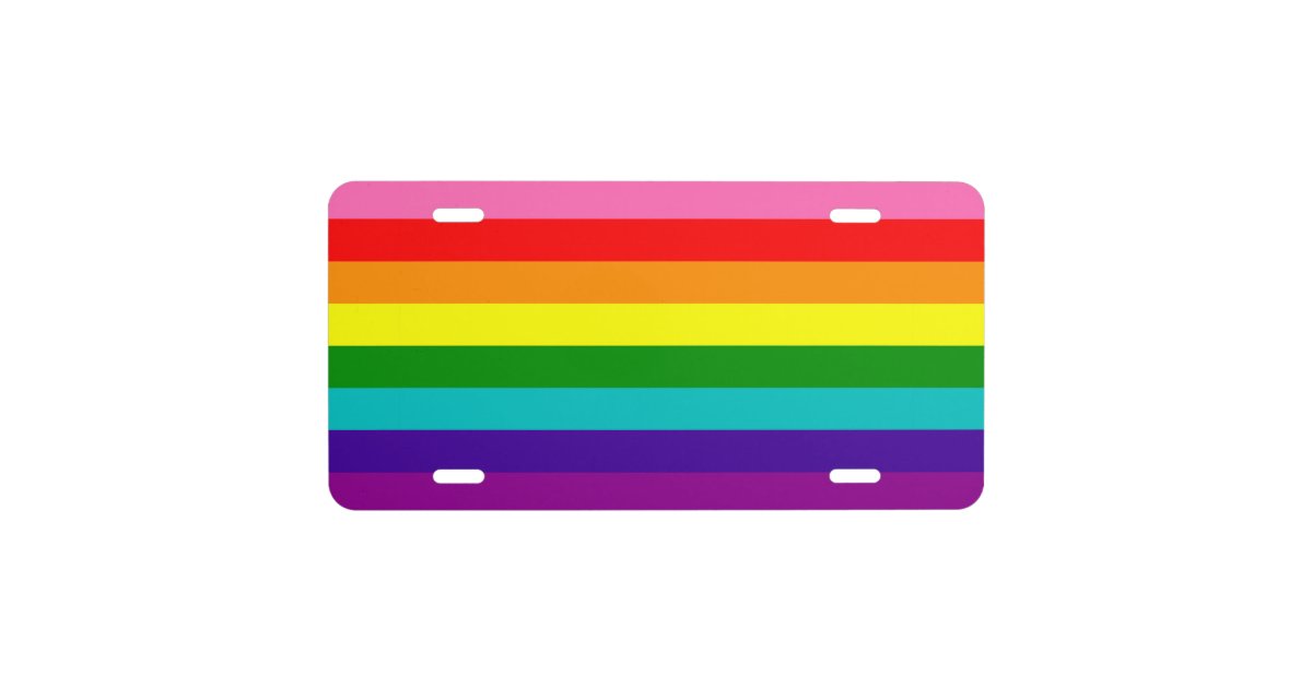 Rainbow LGBT gay flag License Plate | Zazzle