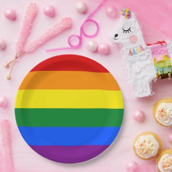 RAINBOW LGBT GAY PRIDE FLAG | PAPER PLATE | Zazzle