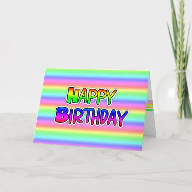 Rainbow LGBT Happy Birthday Card | Zazzle