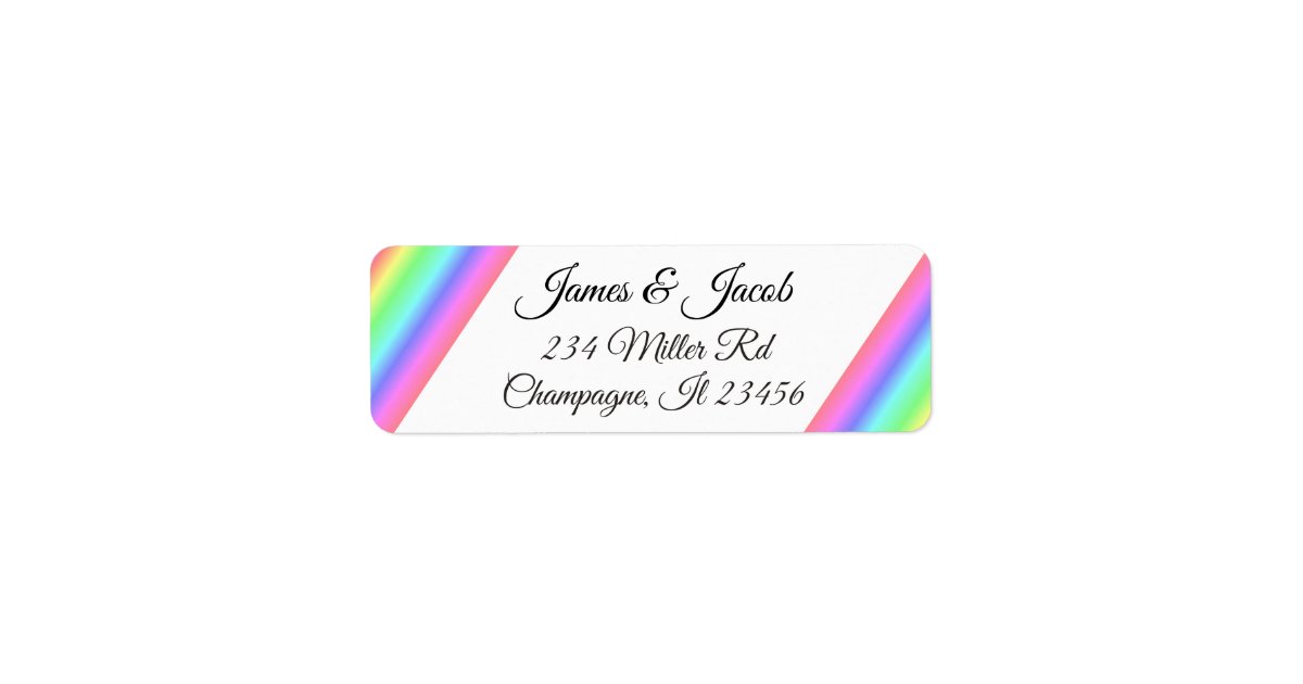 Rainbow LGBT Pride Script Return Address Labels | Zazzle