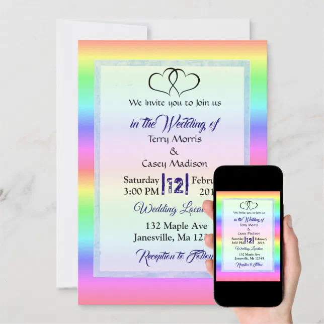 Rainbow LGBT Wedding Invitations | Zazzle