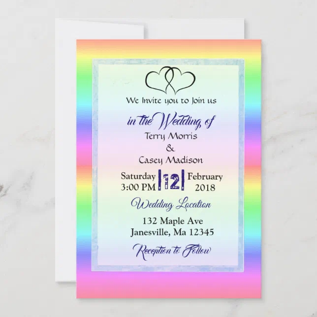 Rainbow LGBT Wedding Invitations | Zazzle