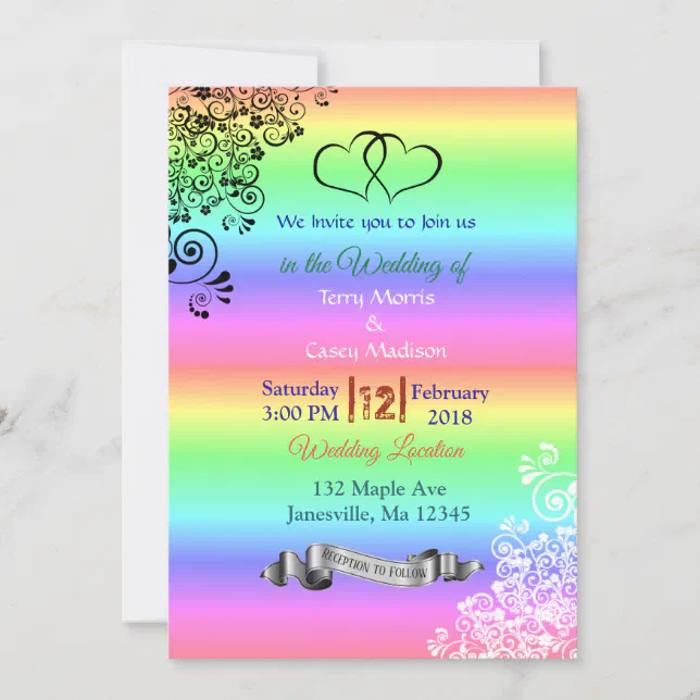 Rainbow LGBT Wedding Invitations | Zazzle