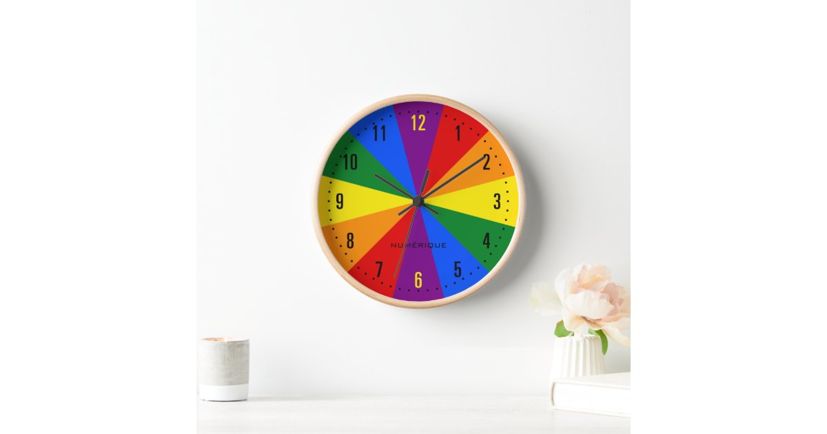 Rainbow LGBTQ American Pride Diversity Flag Clock | Zazzle