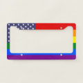 Rainbow LGBTQ American Pride Diversity Flag License Plate Frame | Zazzle