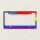 Rainbow LGBTQ American Pride Diversity Flag License Plate Frame | Zazzle
