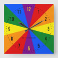 Rainbow LGBTQ American Pride Diversity Flag Square Wall Clock | Zazzle
