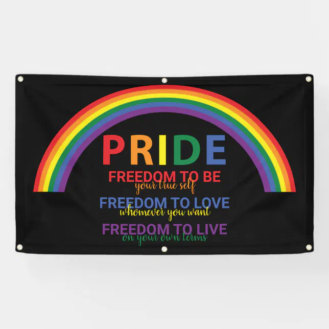 Rainbow LGBTQ Pride is Freedom Gay Rights Banner | Zazzle