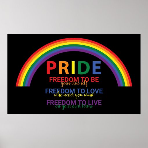 Rainbow LGBTQ Pride is Freedom Gay Rights Poster | Zazzle
