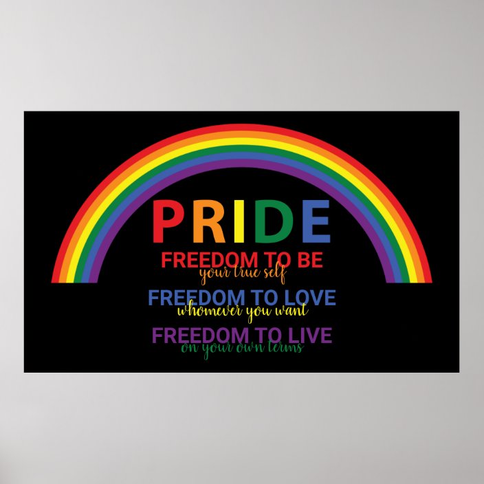Rainbow LGBTQ Pride is Freedom Gay Rights Poster | Zazzle.com