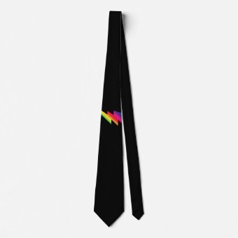 Rainbow Lightning Bolt Ribbon Gay Pride Men's Neck Tie | Zazzle