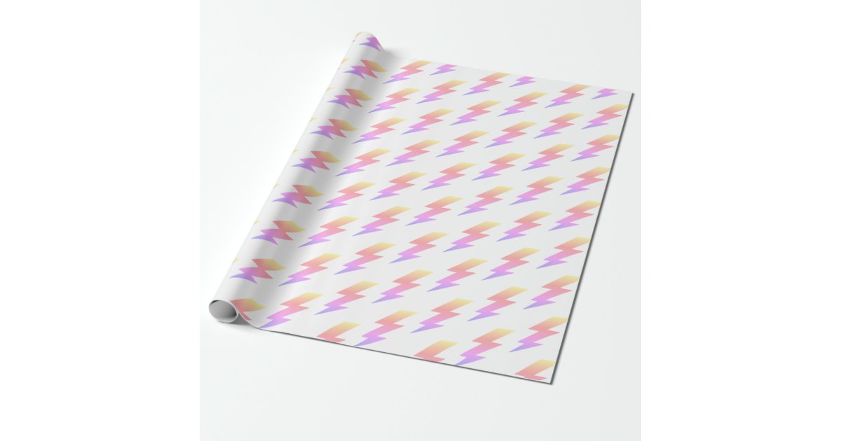 Rainbow Lightning Bolt Wrapping Paper | Zazzle
