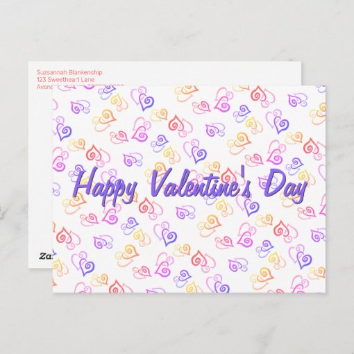 Rainbow Linked Heart Pattern Artwork Template | Zazzle