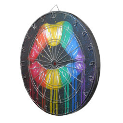 Rainbow Lips Dartboard With Darts | Zazzle