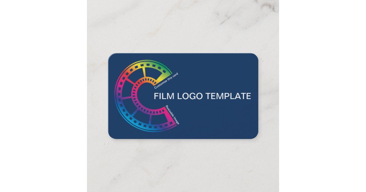 Rainbow Logo Simple Media Film Strip Business Card | Zazzle