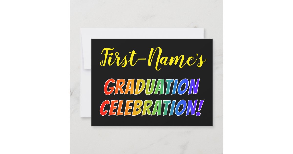Rainbow Look "GRADUATION CELEBRATION!" Invitation | Zazzle