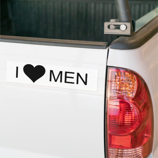 rainbow love. i heart men. bumper sticker | Zazzle