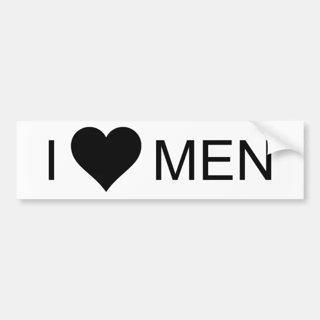 rainbow love. i heart men. bumper sticker | Zazzle