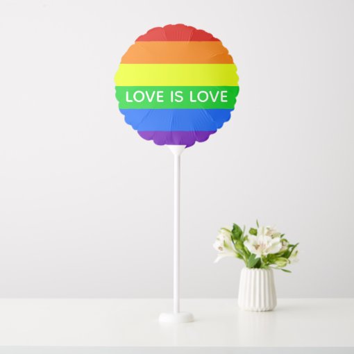 Rainbow Love is Love Gay Pride LGBTQ Beautiful Balloon | Zazzle