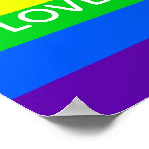 Rainbow Love is Love Gay Pride LGBTQ Beautiful Poster | Zazzle