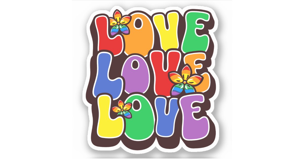 Rainbow Love Sticker | Zazzle