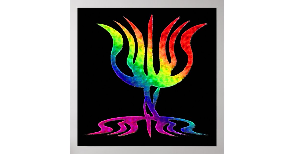 Rainbow Menorah Poster | Zazzle