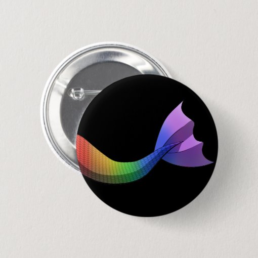 Rainbow Mermaid Tail V2 Button | Zazzle