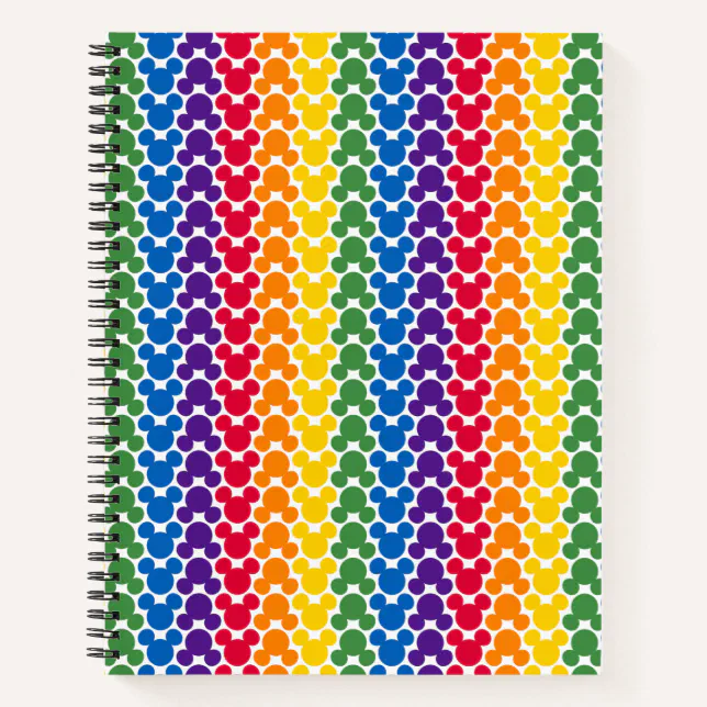 Rainbow Mickey Icon Pattern Notebook | Zazzle