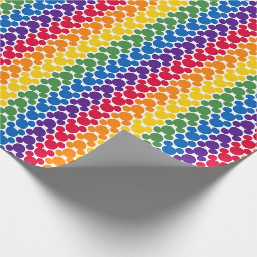 Rainbow Mickey Icon Pattern Wrapping Paper | Zazzle