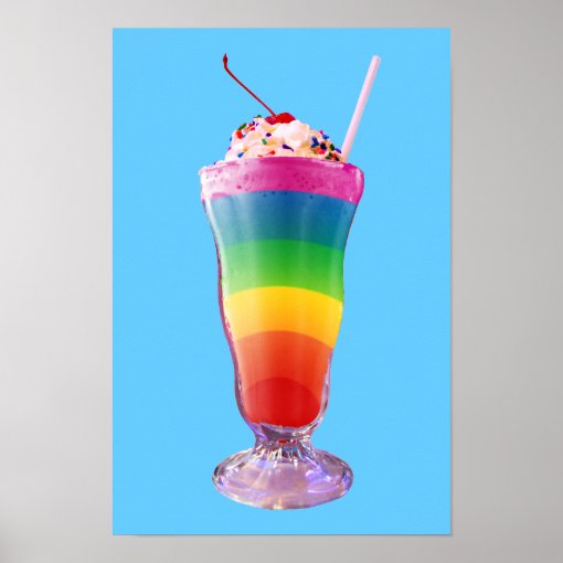 Rainbow Milkshake Poster | Zazzle