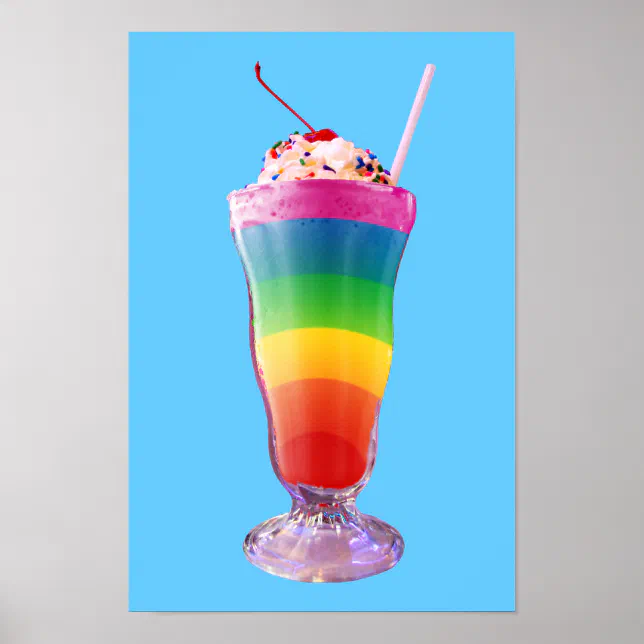 Rainbow Milkshake Poster | Zazzle