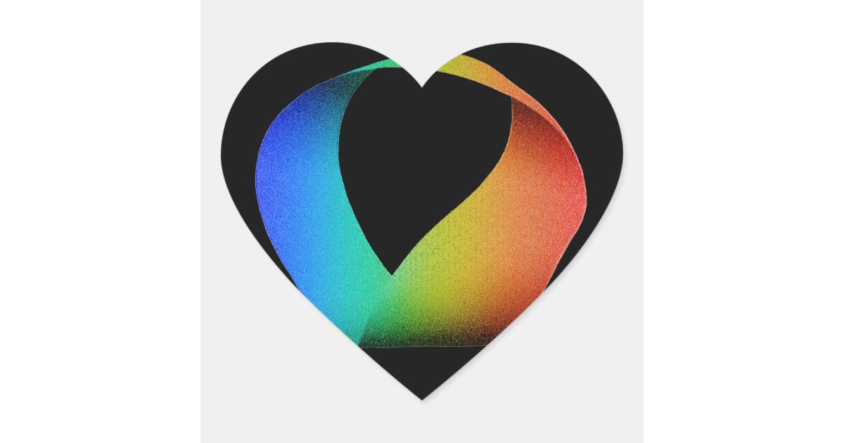 Rainbow Mobius Strip Heart Sticker | Zazzle