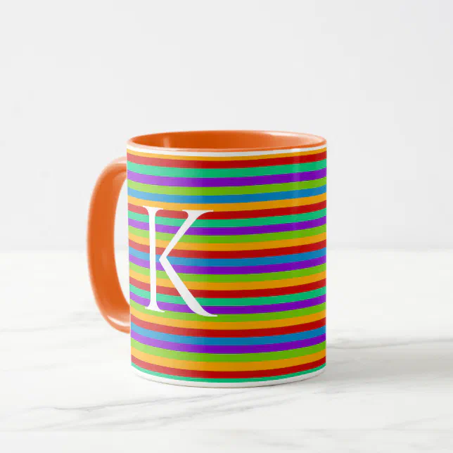 Rainbow Monogram Mug | Zazzle