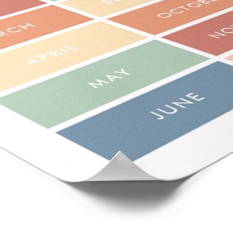 Rainbow Months of the Year Classroom Poster | Zazzle