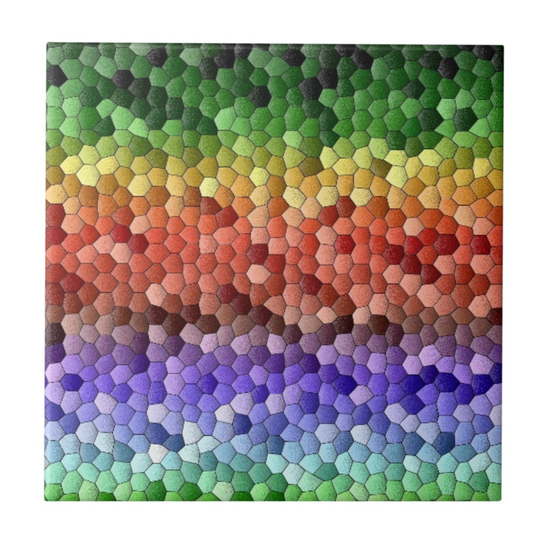 Rainbow Mosaic Ceramic Tile | Zazzle