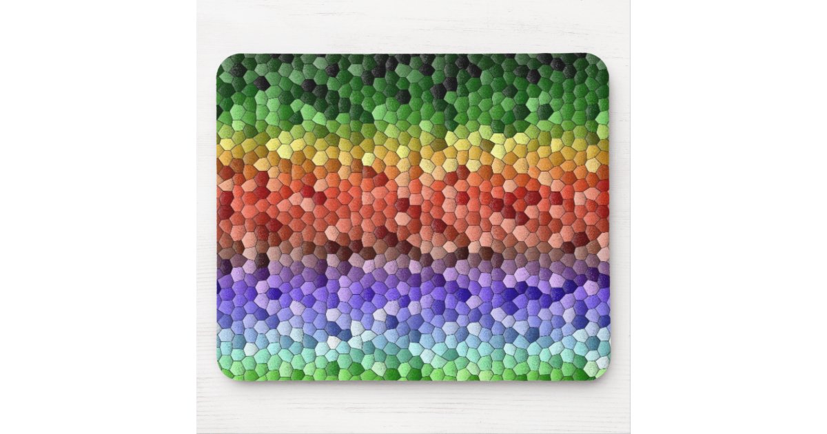 Rainbow Mosaic Pattern Mouse Pad | Zazzle