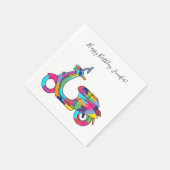Rainbow Motor Scooter Moped Custom Message Napkins | Zazzle