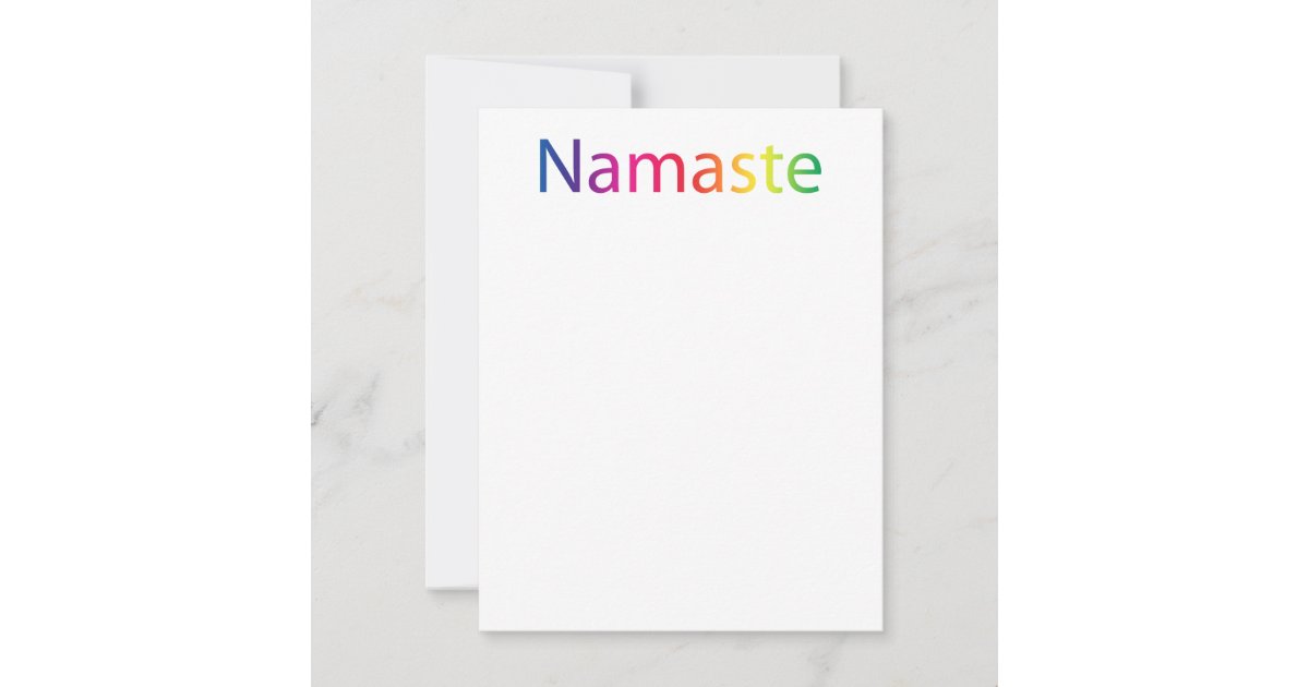 Rainbow Namaste Flat Note Cards | Zazzle