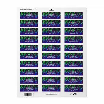 Rainbow Neon Glow Lights Sparkle Birthday Party Label | Zazzle
