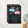 Rainbow Neon Slumber Party Birthday Sleepover Thank You Card | Zazzle