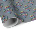 Rainbow Number Sixteen Sweet 16 16th Anniversary Wrapping Paper | Zazzle