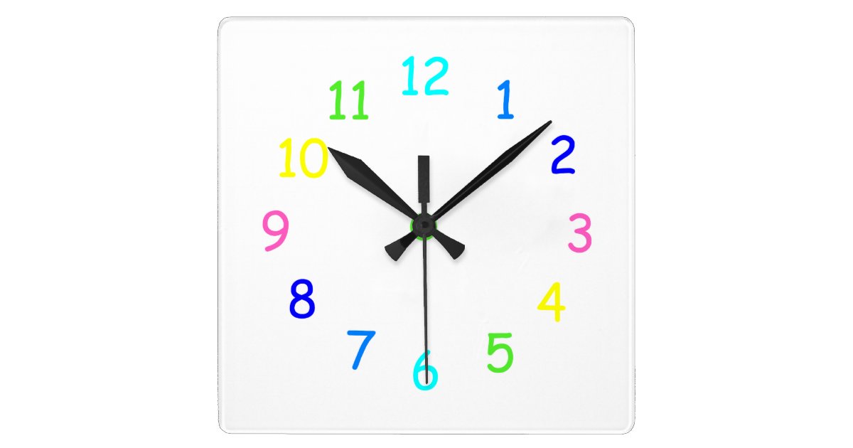 Rainbow Numbers Wall Clock | Zazzle.com