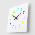 Rainbow Numbers Wall Clock | Zazzle