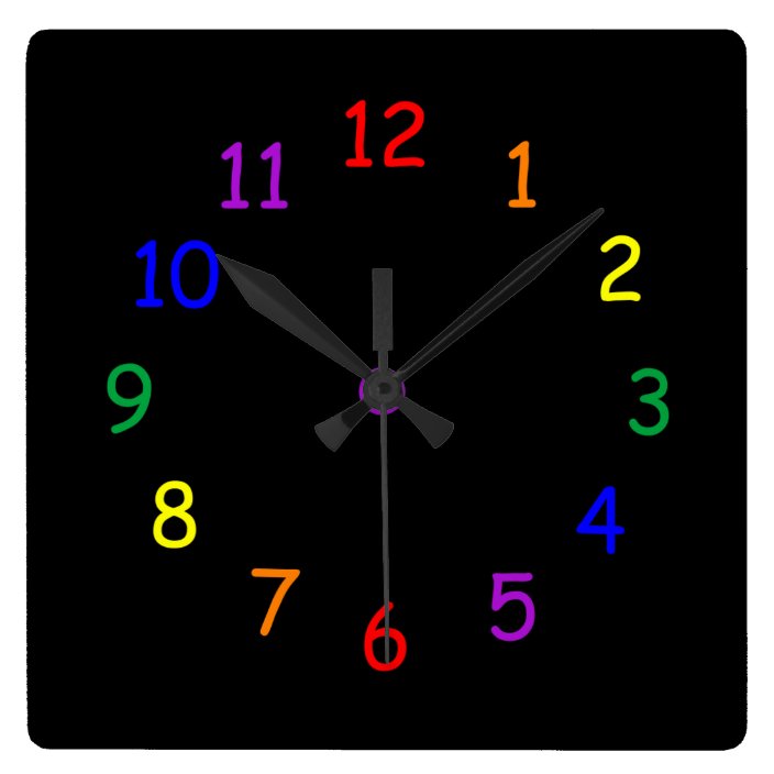 Rainbow Numbers Wall Clock | Zazzle.com