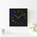 Rainbow Numbers Wall Clock | Zazzle