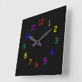 Rainbow Numbers Wall Clock | Zazzle