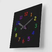 Rainbow Numbers Wall Clock | Zazzle