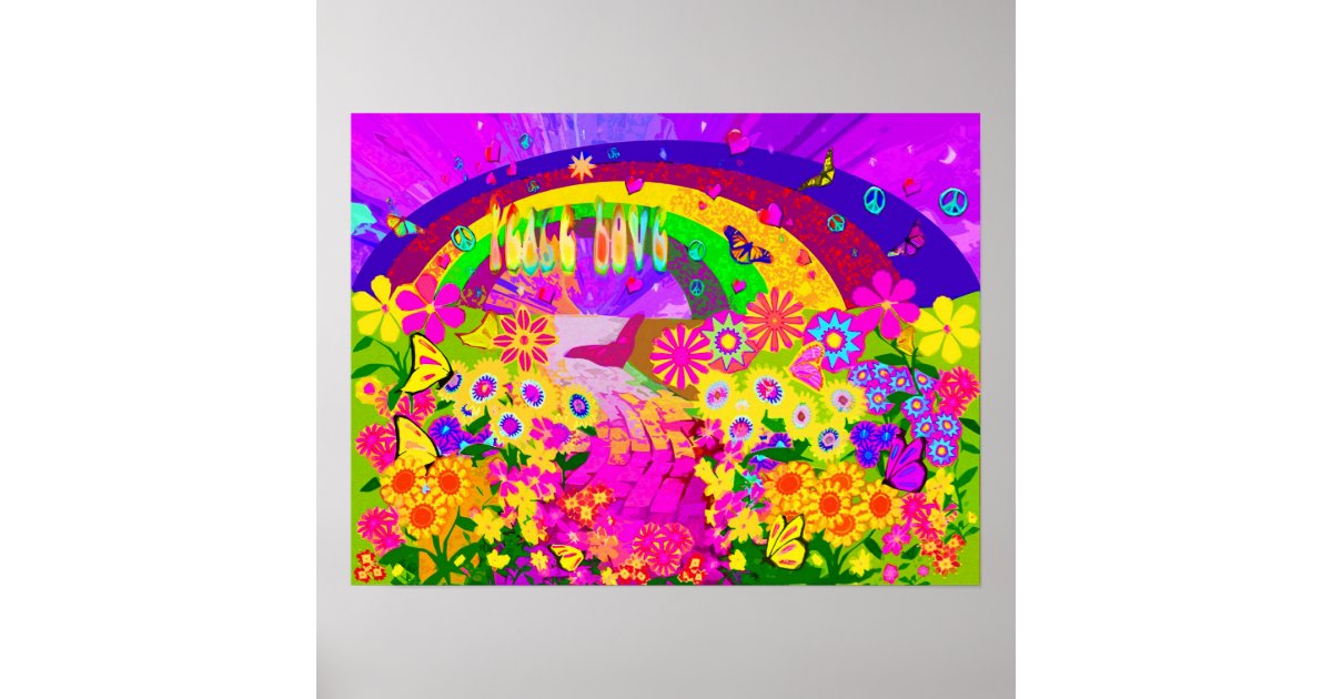 Rainbow Of Flowers Poster | Zazzle