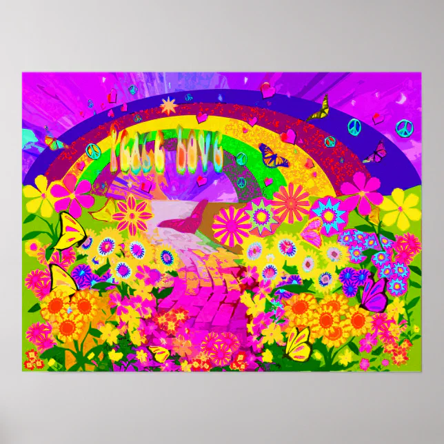 Rainbow Of Flowers Poster | Zazzle